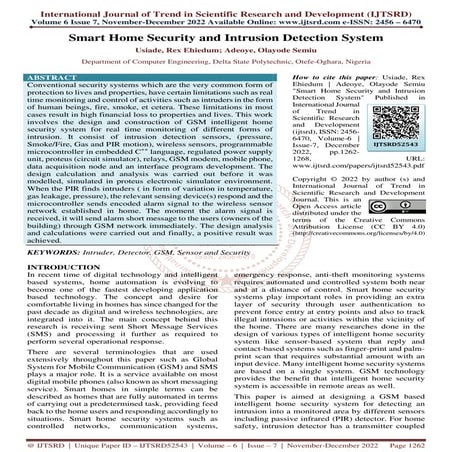 Smart Home Security and Intrusion Detection System | PDF