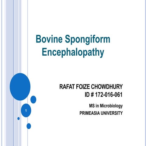 Bovine spongiform encephalopathy | PPTX