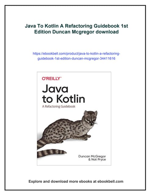 Java To Kotlin A Refactoring Guidebook 1st Edition Duncan Mcgregor Pdf 4884
