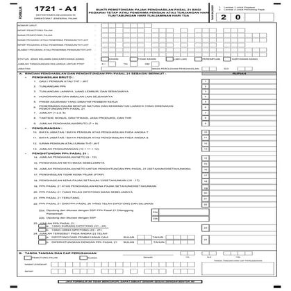Form 1721 A1 a2 Tahun 2009 | PDF