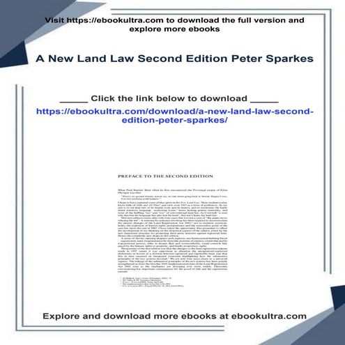 A New Land Law Second Edition Peter Sparkes | PDF