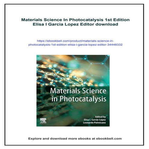 Materials Science In Photocatalysis 1st Edition Elisa I Garcia Lopez Editor | PDF