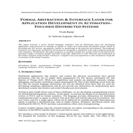 Formal Abstraction & Interface Layer for Application Development in Automation-Focussed ...