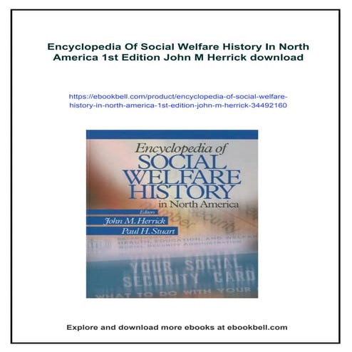 Encyclopedia Of Social Welfare History In North America 1st Edition ...
