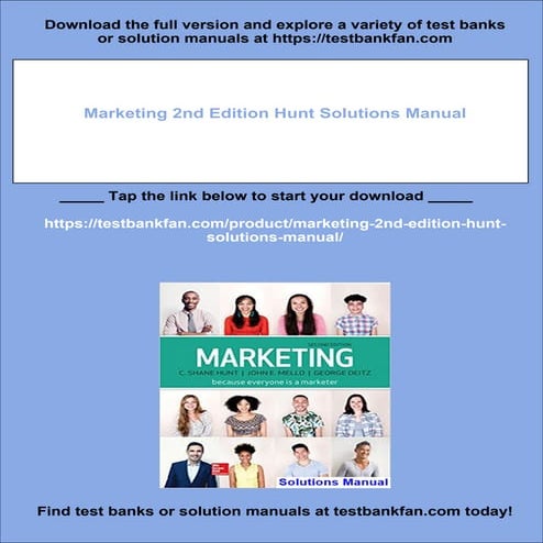Marketing 2nd Edition Hunt Solutions Manual | PDF