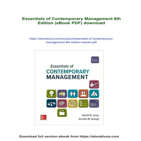 Essentials of Contemporary Management 8th Edition (eBook PDF) | PDF
