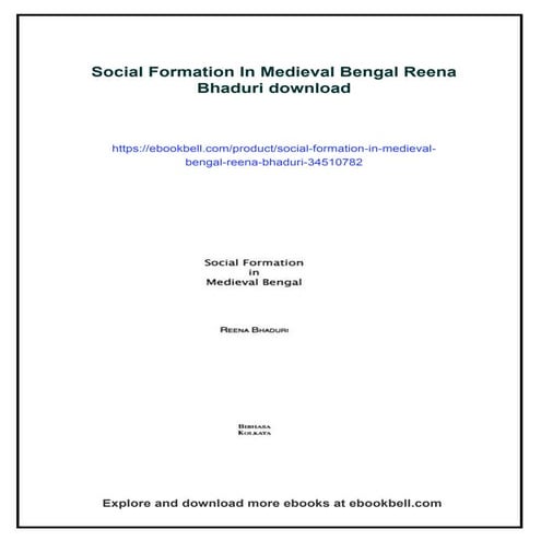 Social Formation In Medieval Bengal Reena Bhaduri | PDF