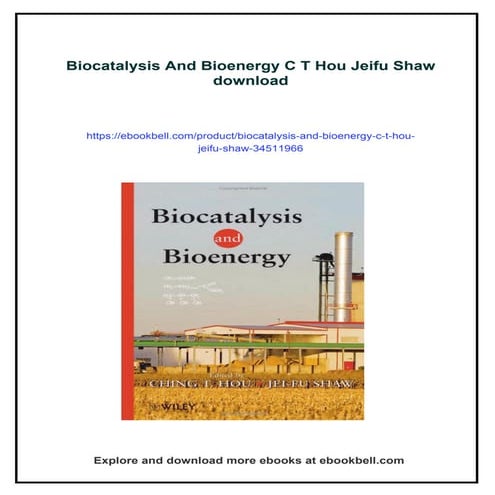 Biocatalysis And Bioenergy C T Hou Jeifu Shaw | PDF