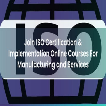 Join ISO Certification & Implementation Online Courses For Product ...