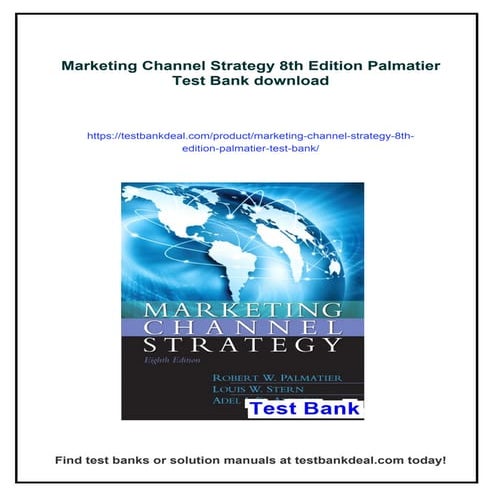 Marketing Channel Strategy 8th Edition Palmatier Test Bank | PDF