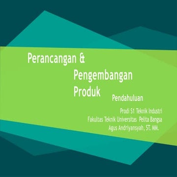 Pendahuluan Perancanan dan Pengembangan Produk | PPTX