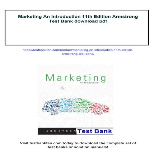 Marketing An Introduction 11th Edition Armstrong Test Bank | PDF
