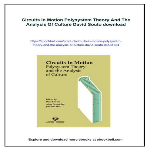 Circuits In Motion Polysystem Theory And The Analysis Of Culture David ...