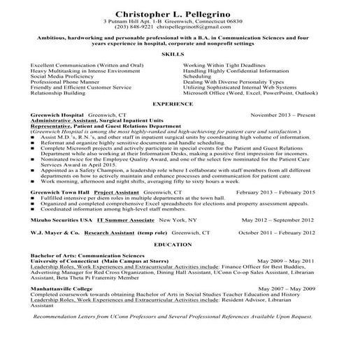 Chris Pellegrino Resume | PDF