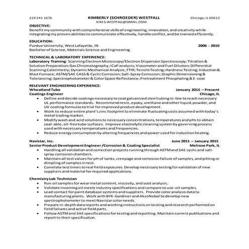 Westfall_Kim_Resume 2015 | PDF
