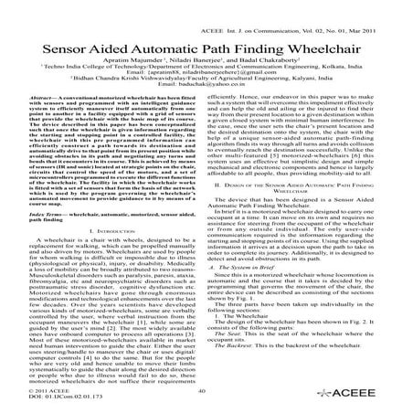 Sensor Aided Automatic Path Finding Wheelchair | PDF