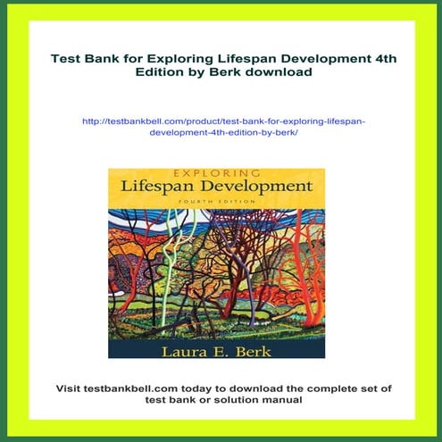 Test Bank for Exploring Lifespan Development 4th Edition by Berk | PDF