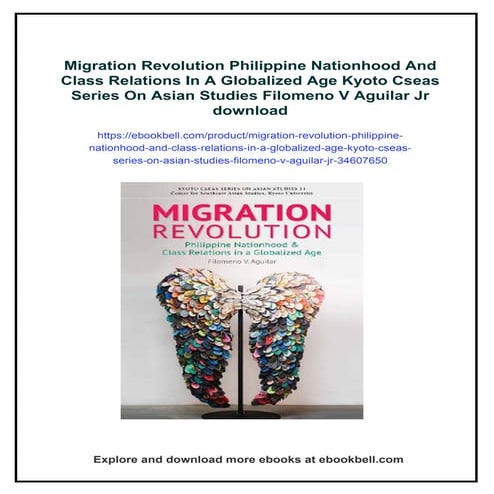 Migration Revolution Philippine Nationhood And Class Relations In A Globalized Age Kyoto Cseas ...