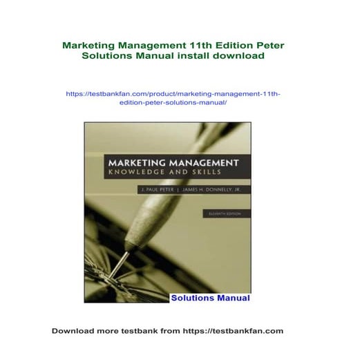 Marketing Management 11th Edition Peter Solutions Manual | PDF