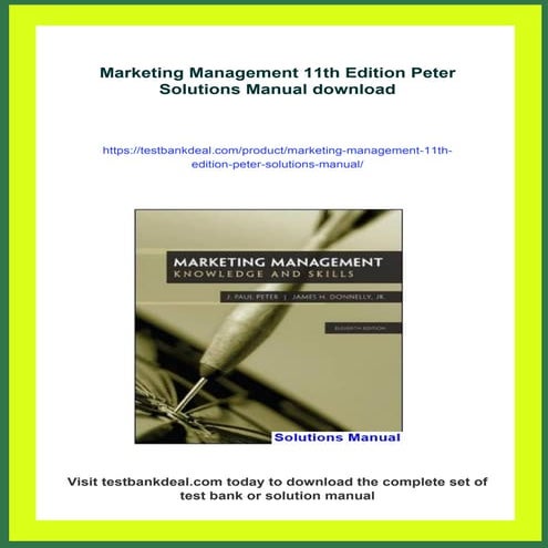 Marketing Management 11th Edition Peter Solutions Manual | PDF