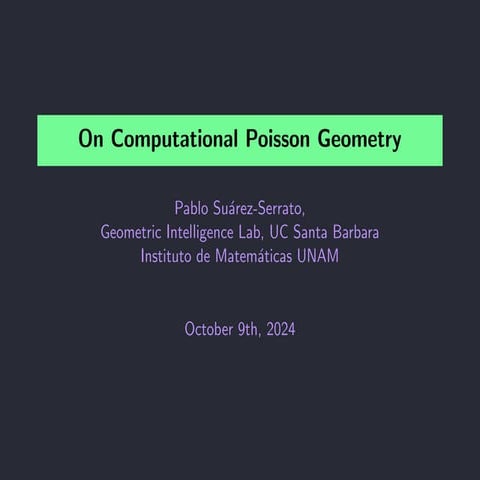 On the computational of Poisson Geometry | PPT