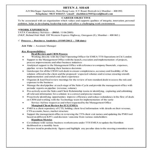 Resume - Hiten Shah (new) | DOCX | Business Accounting & Finance | Business