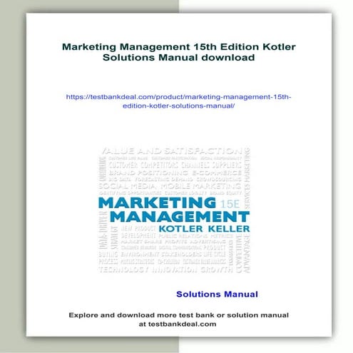 Marketing Management 15th Edition Kotler Solutions Manual | PDF