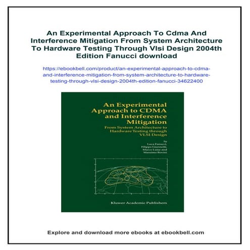 An Experimental Approach To Cdma And Interference Mitigation From System Architecture To ...