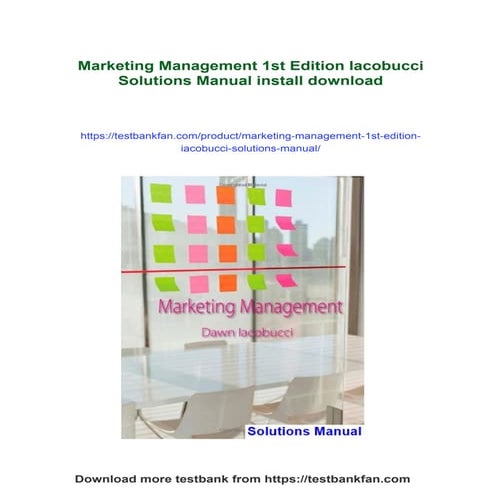 Marketing Management 1st Edition Iacobucci Solutions Manual | PDF