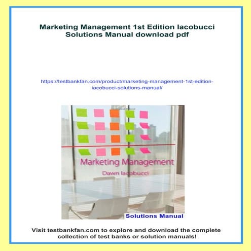Marketing Management 1st Edition Iacobucci Solutions Manual | PDF