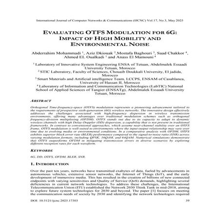 Evaluating OTFS Modulation for 6G: Impact of High Mobility and Environmental Noise | PDF