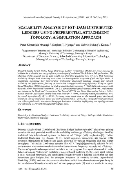 Scalability Analysis Of Iot Dag Distributed Ledgers Using Preferential