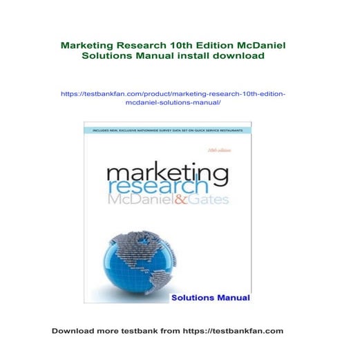 Marketing Research 10th Edition McDaniel Solutions Manual | PDF