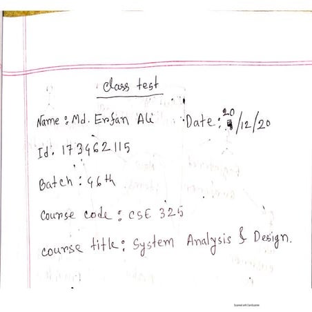 system analysis design classes test | PDF