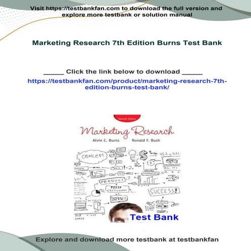 Marketing Research 8th Edition Burns Test Bank | PDF