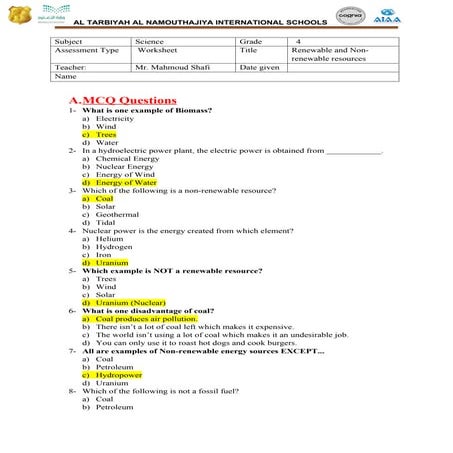 1734857102_Renewable and non-renewable resources + Answer Key.docx