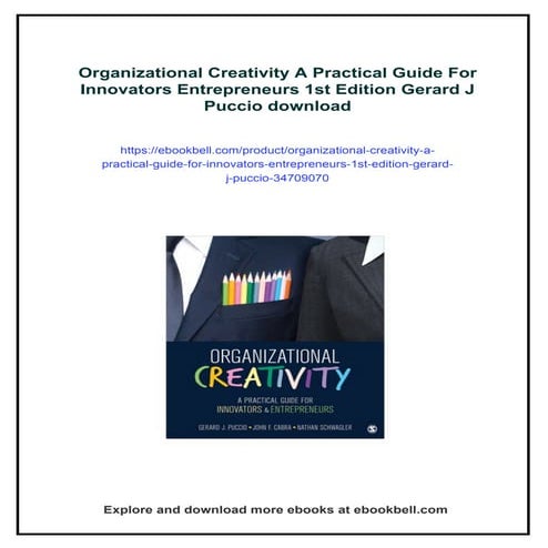 Organizational Creativity A Practical Guide For Innovators ...