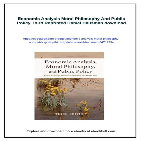 Economic Analysis Moral Philosophy And Public Policy Third Reprinted ...