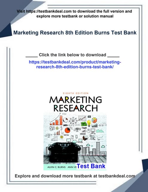 PDF Marketing Research 8th Edition Burns Test Bank download | PDF PDF Marketing Research 8th Edition Burns Test Bank download | PDF