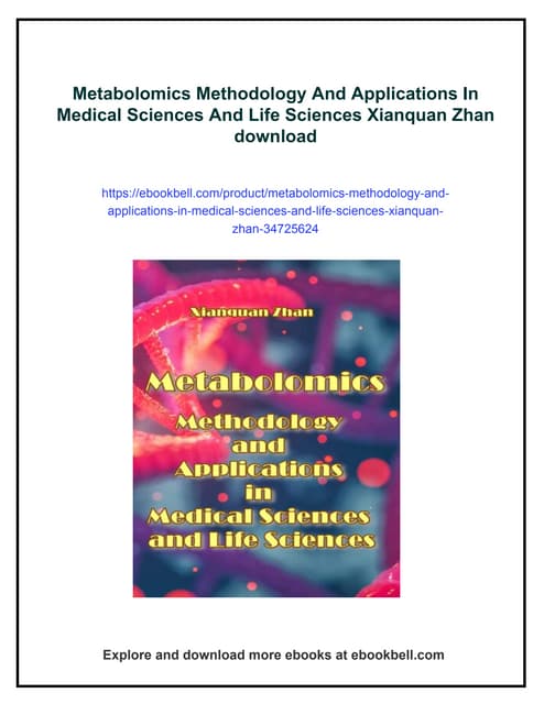 Metabolomics | PDF | Endocrine and Metabolic Diseases | Diseases and Conditions