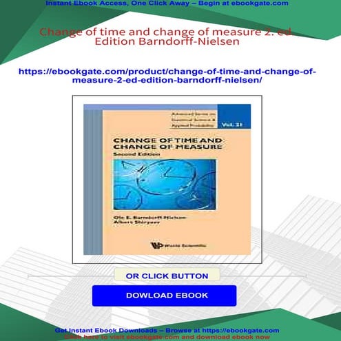 Change of time and change of measure 2. ed. Edition Barndorff-Nielsen | PDF