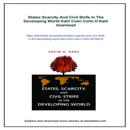 States Scarcity And Civil Strife In The Developing World Kahl Colin ...