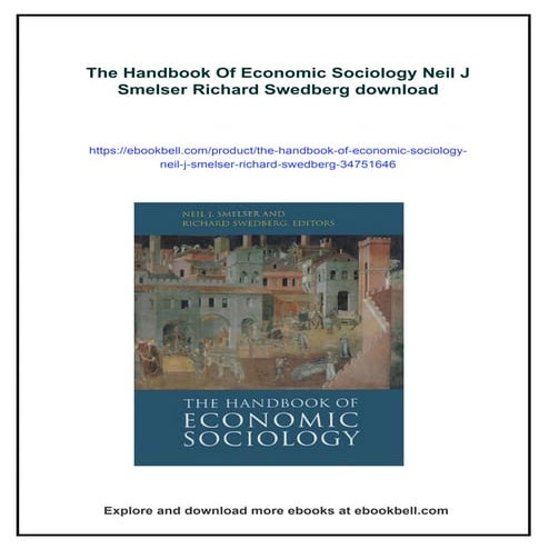 The Handbook Of Economic Sociology Neil J Smelser Richard Swedberg | PDF