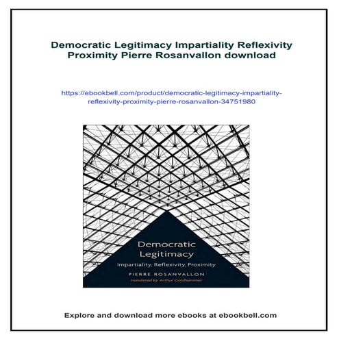 Democratic Legitimacy Impartiality Reflexivity Proximity Pierre ...