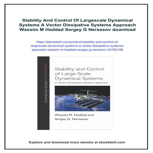 Stability And Control Of Largescale Dynamical Systems A Vector ...