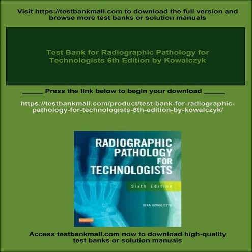 Test Bank for Radiographic Pathology for Technologists 6th Edition by ...