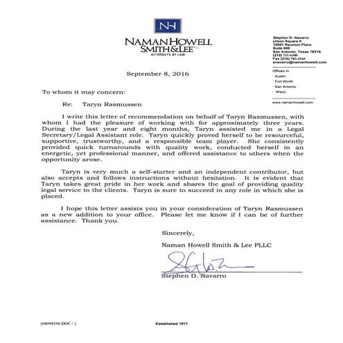 SDN Letter of Recommendation | PDF