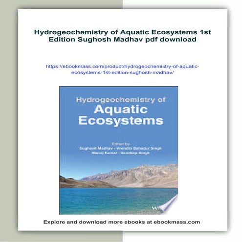 Hydrogeochemistry of Aquatic Ecosystems 1st Edition Sughosh Madhav | PDF