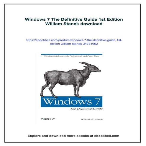 Windows 7 The Definitive Guide 1st Edition William Stanek | PDF