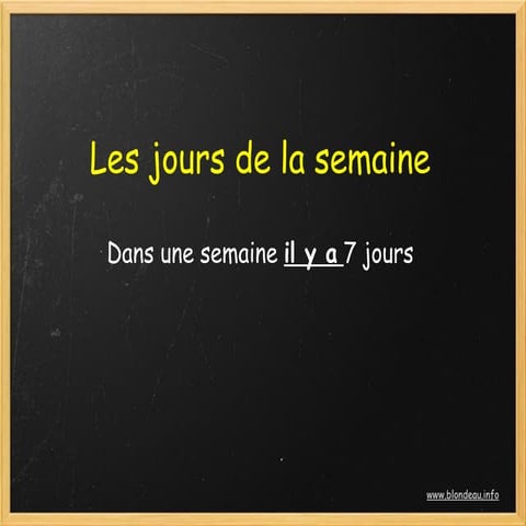 Les jours de la semaine | PPT
